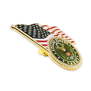Pinmart's Officially Licensed U.S. Army Emblem & USA Flag Pin
