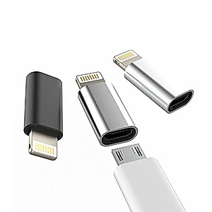 Micro USB to Lightning Adapter（3 Pack）Fast Charging Data Transmission Converter Micro USB Female Cable to Lightning Male Connector Compatible for Apple Iphone 13 12 11 Pro Max Mini Xr Xs X 8 7 6 Ipad