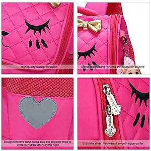 AO ALI VICTORY Girls Backpacks, Waterproof Cute Backpack for Kids Toddler Girl Preschool Bookbags Elementary School Bags (Small, A-Rose Red)