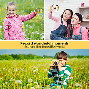 Fixget Kids Camera, Children 1080P HD Digital Dual Cameras with 32GB SD Card, Toddler Selfie Video Recorder Toy Birthday Gift for 4-12 Year Old Girls Boys