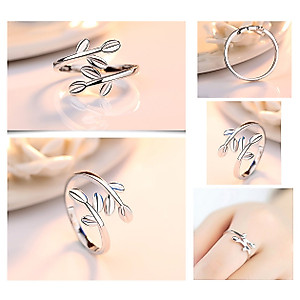 lauhonmin 3pcs S925 Sterling Silver Open Rings Set Finger Ring Joint Ring Toe Ring Beach Jewelry Gifts for Women Adjustable (Style A)
