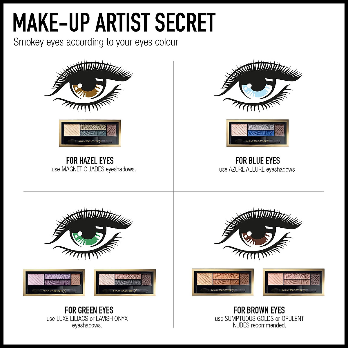 Max Factor Smokey Eye Drama Kit Palette Eye Shadow & Brow Powder, 06 Azure Allureen