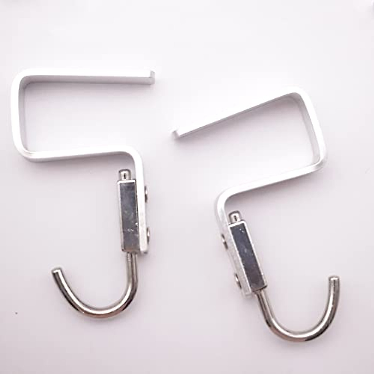 JfwuHap Student Desk Space Aluminium Alloy Nail-Free Hook 2 Pack Office Bag Hook Clothes Hook (2.6cm/1.02",Suitable for 2.5 cm/0.98" Thick Plate.)