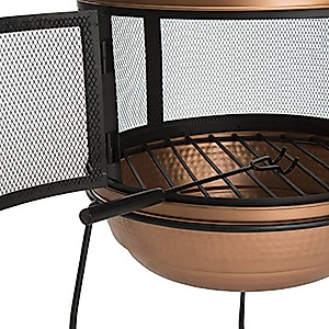 Safavieh Outdoor Collection Lima Copper and Black Chiminea