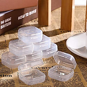 SATINIOR 12 Pack Clear Plastic Beads Storage Containers Box with Hinged Lid for Beads and More(1.37 x 1.37 x 0.7 Inch)