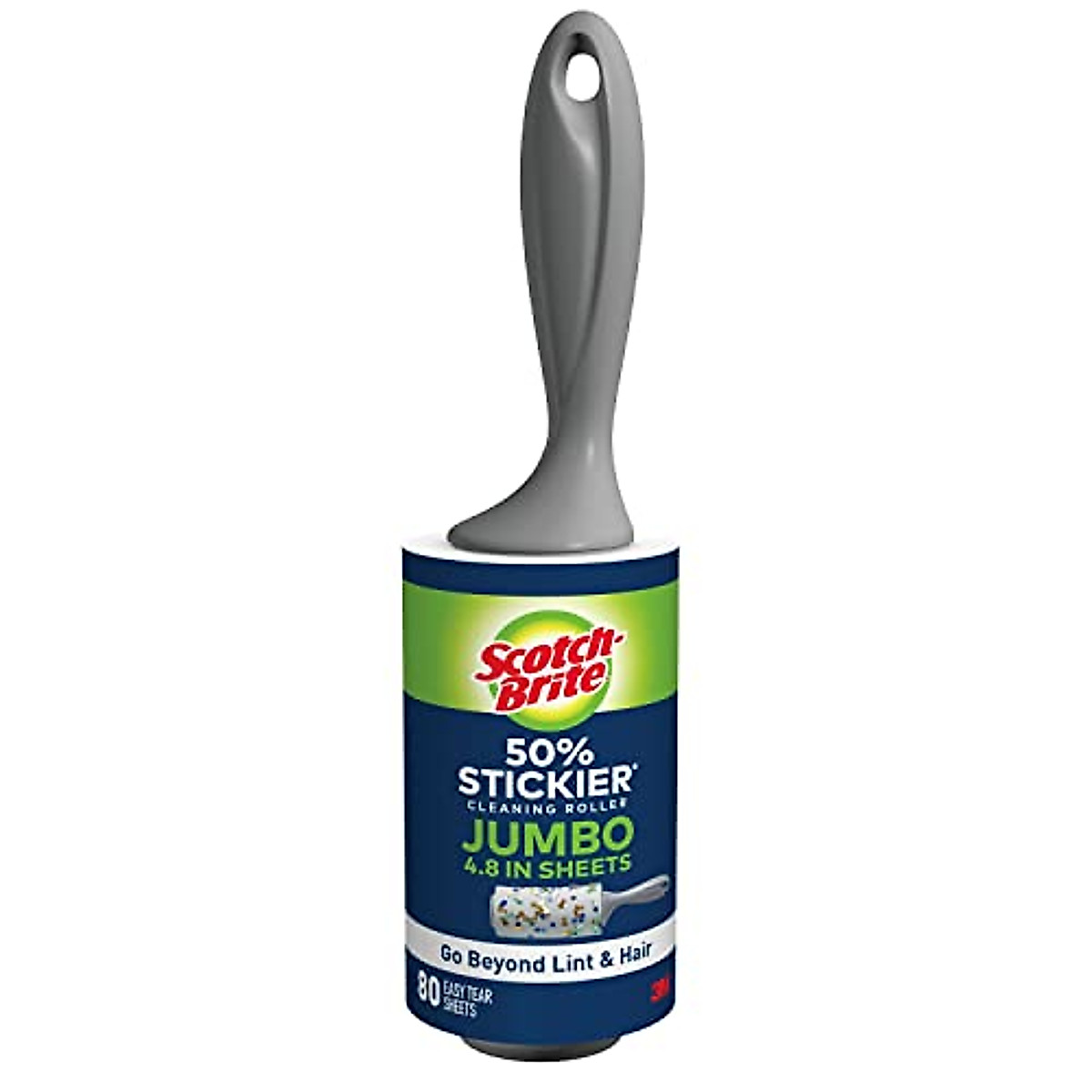 Scotch-Brite 50% Stickier Jumbo Surface Lint Roller, 4 Rollers, 80 Sheets Per Roller, 320 Sheets Total