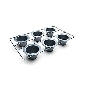 Fox Run Pop-Over Pan, 6 Cup, Grey