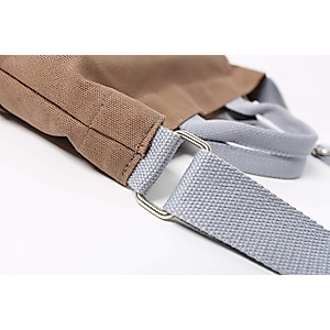 Jeelow Canvas Market Tote HandBag Crossbody Shoulder Bag Purse For Men & Women With Zipper (Brown Tote)