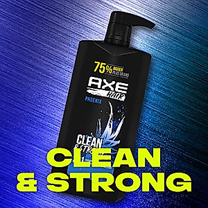 AXE Wash and Care for Clean and Strong Hair Phoenix 2-in-1 Shampoo and Conditioner Crushed Mint and Rosemary 100 percent Recycled Bottle 28 oz 4 Pack