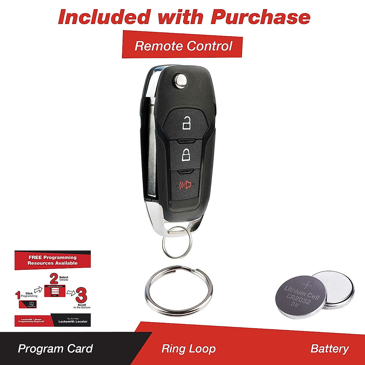 KeylessOption Keyless Entry Car Remote Uncut Ignition Flip Key Fob for Ford F150 F250 N5F-A08TAA