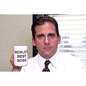 World's Best Boss Mug, The Office Mug Dunder Mifflin 11 oz Ceramic Mug Funny Unique Idea Cup Gift for Office Male Female Bosses Coworkers