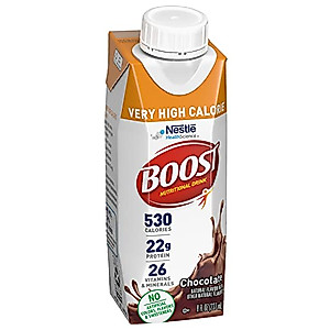 Boost Very High Calorie Nutritional Drink Chocolate Made with Natural Chocolate Flavor & No Artificial Flavors, Colors & Sweeteners, 8 FL OZ (Pack of 12)