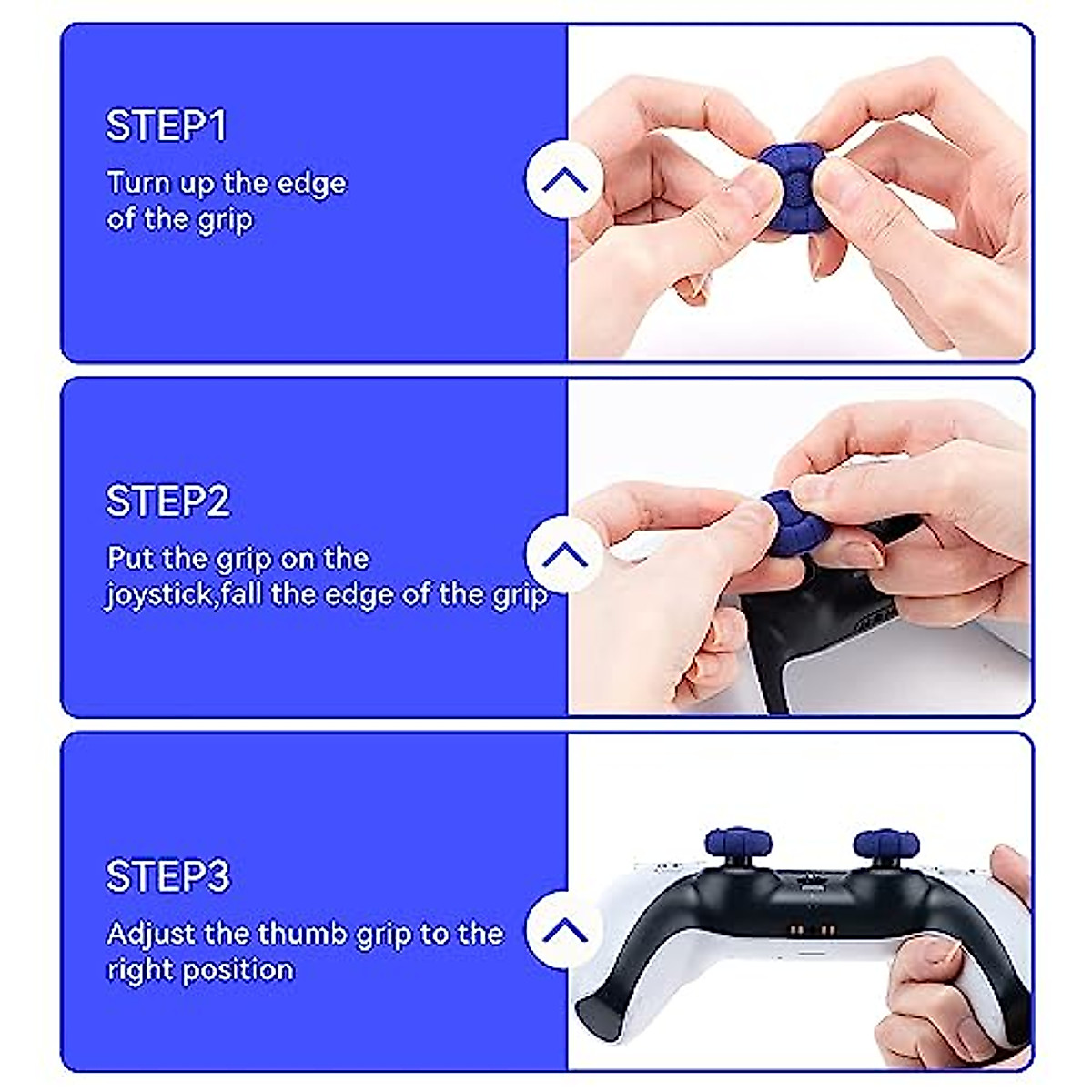 GeekShare Thumb Grip Caps for Playstation 5 Controller, Thumbsticks Cover Set Compatible with Switch Pro Controller and PS4 PS5 Controller, 3 Pairs / 6 Pcs (Purple)