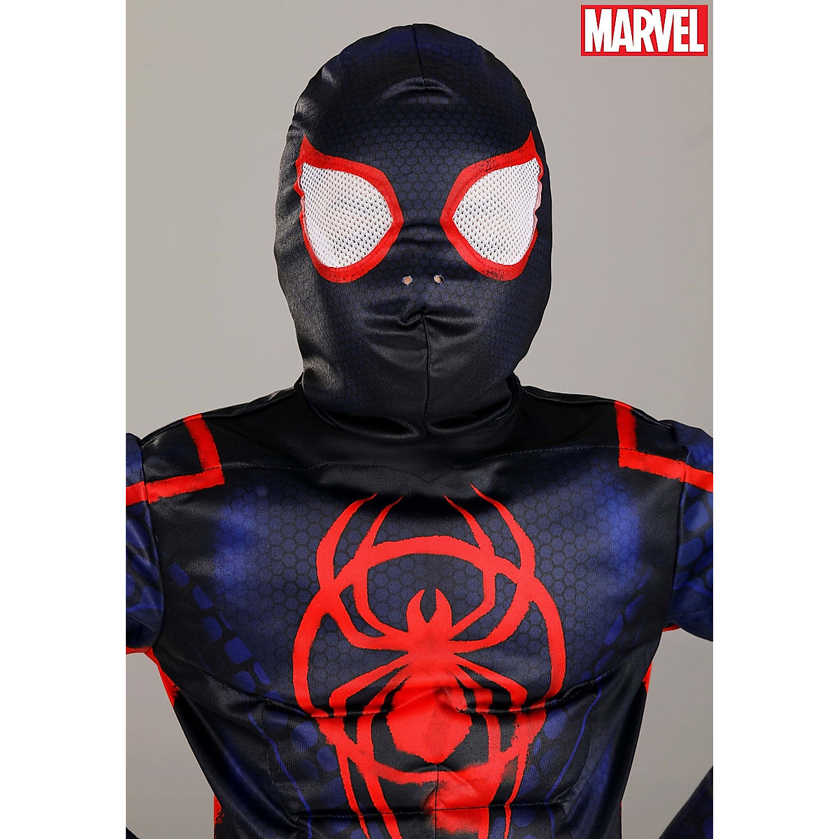 Marvel Integrated Spider-Man Official Youth Deluxe Zentai Costume - Stretch Spandex with Hidden Zippers and Wrist Slits (S) Blue