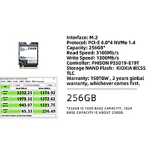 StrictFish 256GB PCIe Gen4x4 M.2 NVMe SSD 2230 PCI-E 4.0x4 Internal Solid State Drive 30mm PCIe M Key SANS1-2230 for Steam Deck, Surface, Laptop, and Desktop PC (256GB)