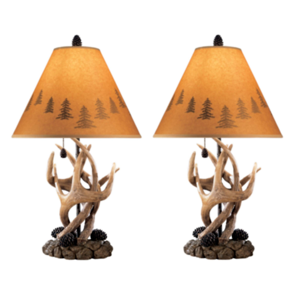 Signature Design by Ashley Derek Rustic Cabin Antler Lamp Set, 2 Count, Brown