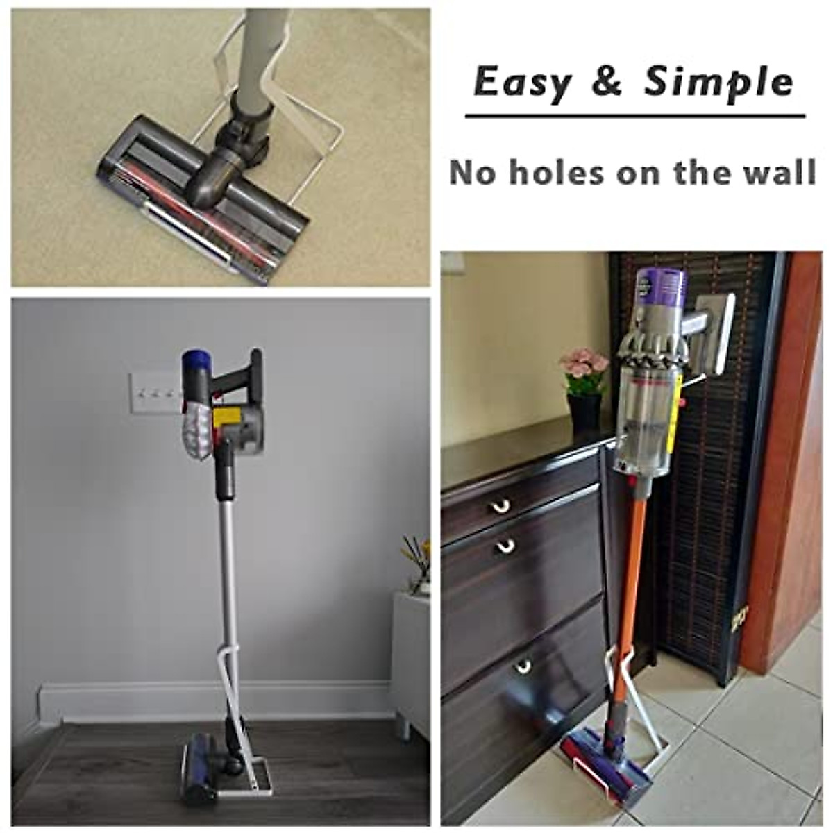 STAIC Vacuum Stand for Dyson V6 V7 V8 V10 V11 Stick Cleaner Steel Holder for Handheld Electric Broom Organization Storage Ideal Gift -White