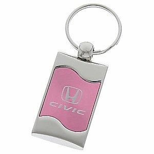 Au-TOMOTIVE GOLD Spun Wave Logo Key Chain for Honda Civic (Pink)