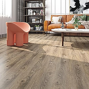 Livelynine Reclaimed Wood Vinyl Plank Flooring Peel and Stick Floor Tile Wood Grain 4pcs 6inX3ft Adhesive Floor Tiles Waterproof Peel and Stick Wood Planks for Walls Thin Walnut Wood Sheets RV Kitchen