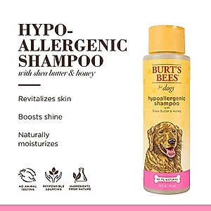 Burt's Bees for Dogs Natural Hypoallergenic Dog Shampoo with Shea Butter and Honey | Shampoo for All Dogs and Puppies with Dry or Sensitive Skin | Made in the USA | 16 Ounces