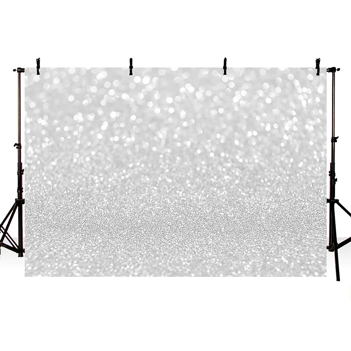 MEHOFOND Sliver Valentine Bokeh Photography Backdrop Shinny Sparkle Abstract Halos Background Galentines Day Wedding Baby Shower Birthday Party Decorations Banner Portrait Photo Booth Props 7x5ft
