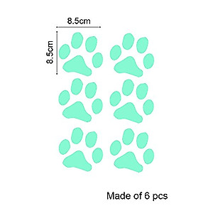 Marsway Cute Paw Print Night Luminous Removable Kids Room Wall Decal Glow in The Dark Decorative Sticker