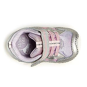 Stride Rite baby girls Soft Motion Kylo Sneaker, Silver/Multi, 4 Wide Infant US