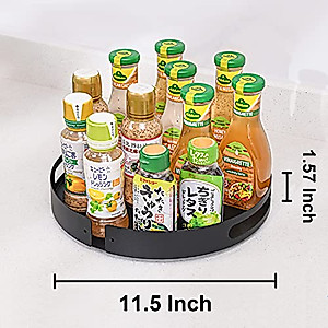 Lazy Susan Organizer, LALASTAR Lazy Susan Turntable for Cabinet, Metal Lazy Susan Kitchen Spice Rack Organizer, Black Lazy Susan for Countertop, Panty, Refrigerator, 11.5"