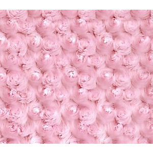 Minky Fabric Rosebud 58" Wide Sold by The Yard (Light Pink)