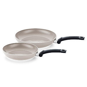 Fissler Ceratal Classic Ceramic Non-Stick Frying Pan 2 Piece Set, 9.5 Inch and 11 Inch, Warm Grey, Made without PFAS