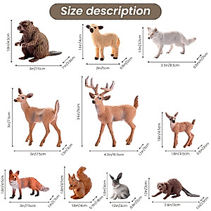 18 Pcs Forest Animals Figurines Woodland Animals Model Trees Kit Miniature Plastic Animals Realistic Wild Forest Animals for Cake Toppers Birthday Party Favor(Forest Animals)