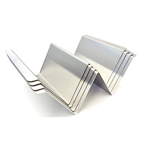 6 Pack Restaurant Taco Holders - Taco Holders -With Free Recipe Ideas - Taco Stand - Taco Rack - Stainless Steel Taco Holder (6 Pack with handles)