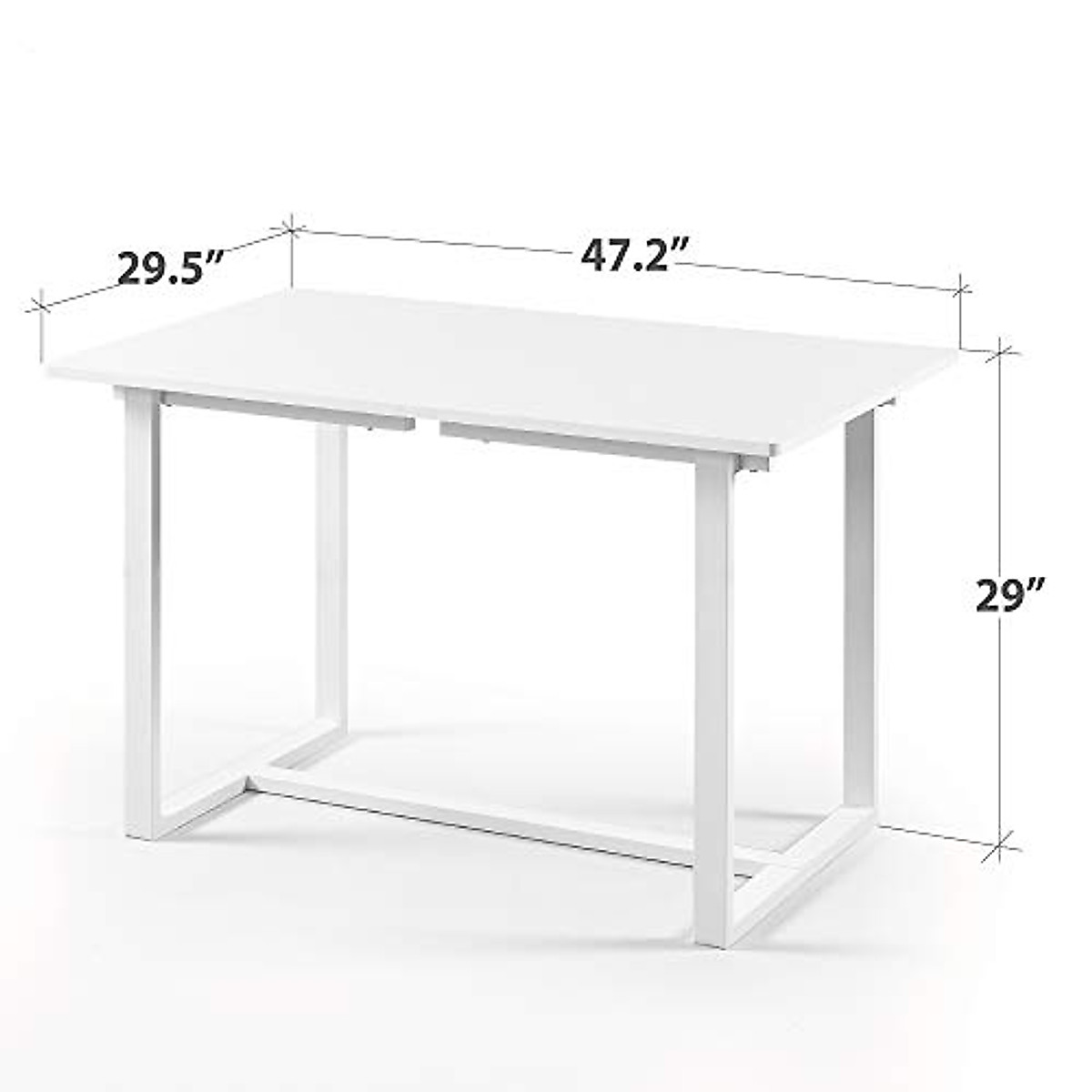 ZINUS Alto 47” White Frame Desk / GOOD DESIGN™ Winner / Computer Workstation / Office Desk / Easy, Bolt Free Assembly, White