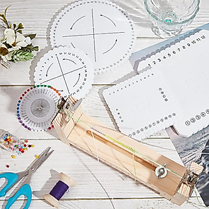 FINGERINSPIRE 1 Set Wooden Jig Bracelet Maker Kit with 4 Pcs Braiding Disk & 1 Set Sewing Straight Pin Adjustable Paracord Jig Bracelet Maker Foam Bracelet Knitting Tray Bracelet Braided Board for DIY