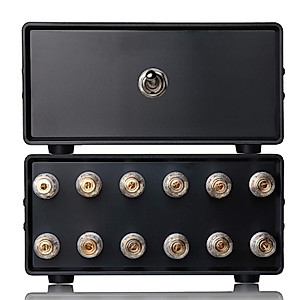 Nobsound Stereo 2(1)-in-1(2)-Out Amplifier/Speaker Banana Female Audio Splitter/Switcher Passive Selector