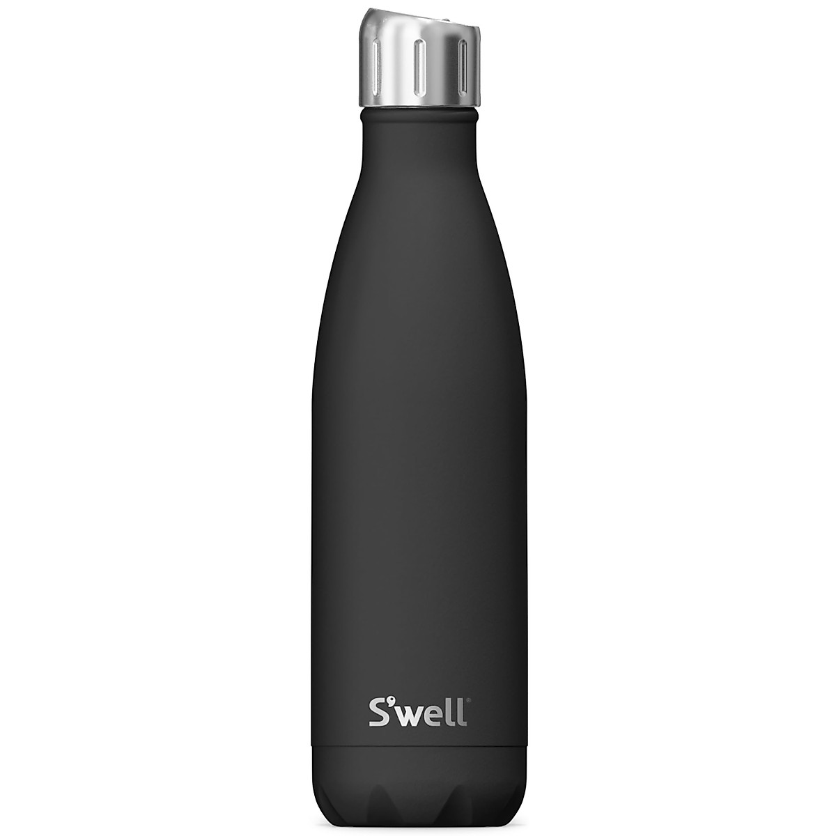 S'well Stainless Steel Water Bottle with Sports Cap, 17oz, Onyx, Triple Layered Vacuum Insulated Containers Keeps Drinks Cold for 36 Hours and Hot for 10, BPA Free, Perfect for On the Go