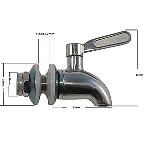 Stainless Steel Replacement Spigot for Beverage Dispenser with Screen Filter - Ice Tea, Kombucha, Lemonade - Also works with Ceramic Porcelain Crock and -type Water Filtration Systems