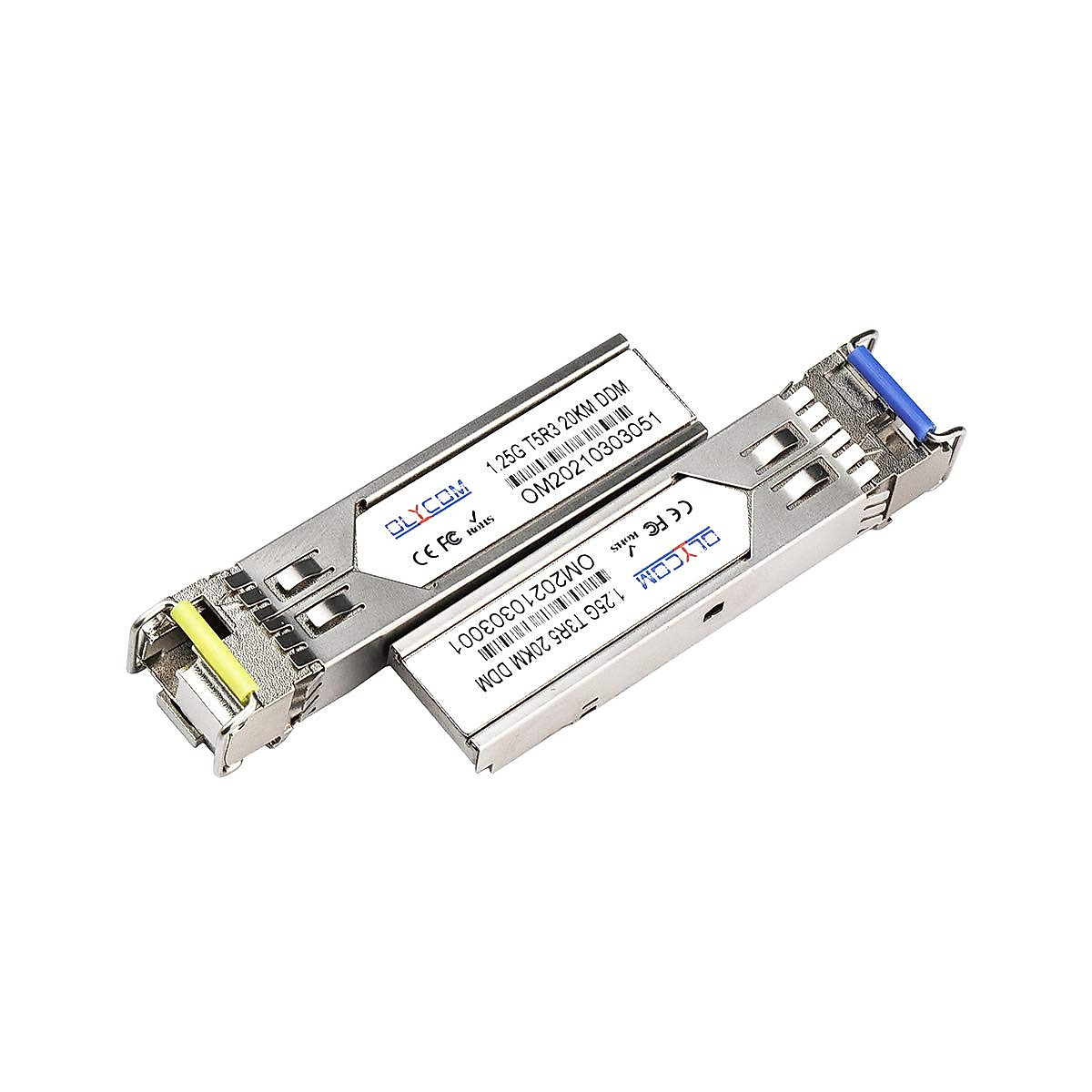 One Pair of 1.25G SFP Bidi Single Fiber Transceiver 1310nm/1550nm SMF LC Connector up to 20 km for Open Switches