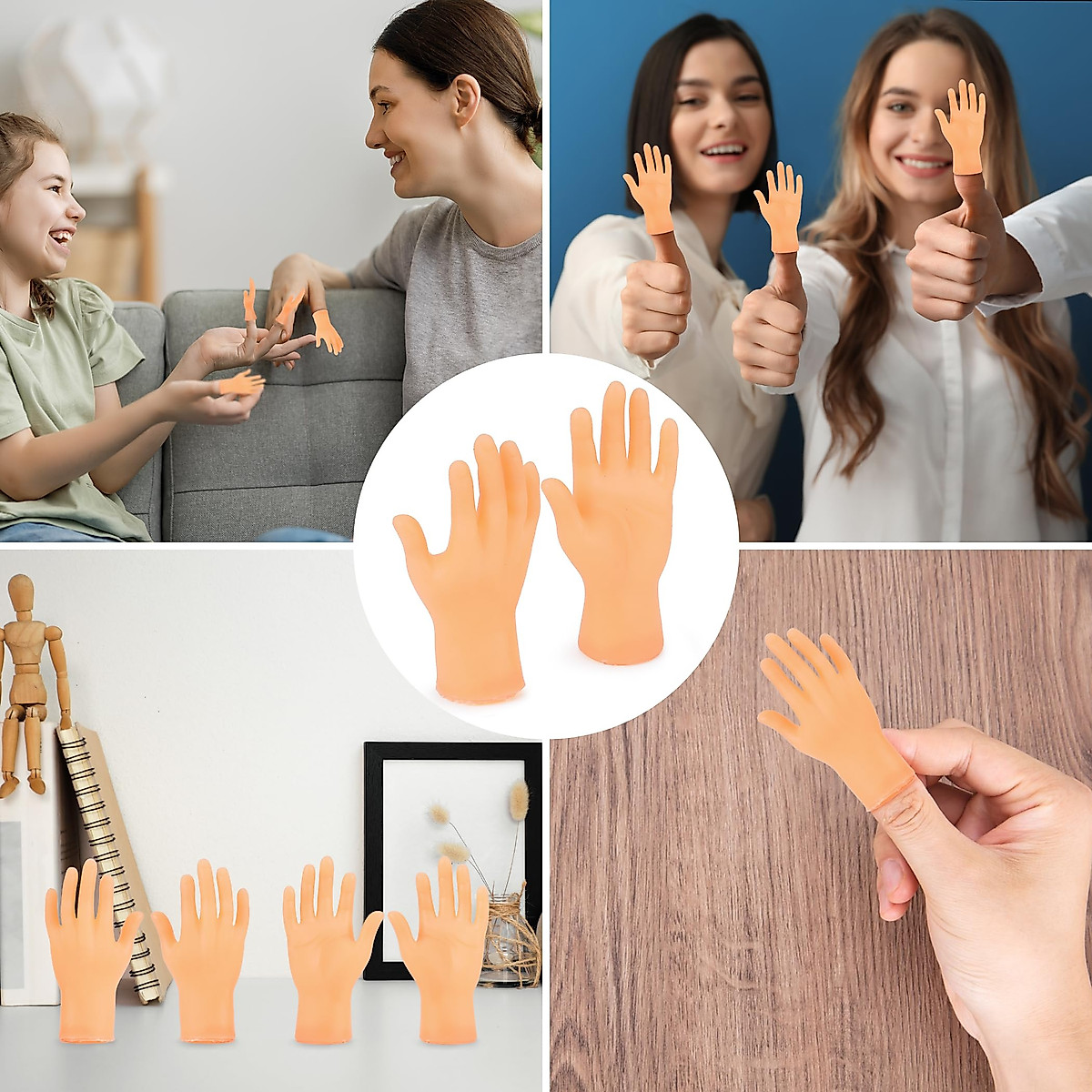 30 Pcs Tiny Finger Hands Mini Fingers Funny Hand Puppets, Miniature Small Hands for Finger Puppets Show, Gag Performance, Cute Little Hand Finger for Party Favors