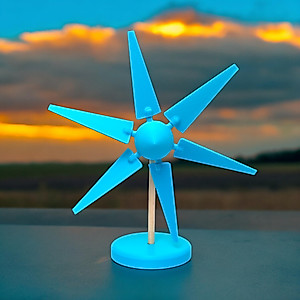 Wind Turbine Kit | Portable Wind Turbine Horizontal | Wind Power Turbine System | STEM Wind Turbine Science Fair Kit for Kids Starter Package