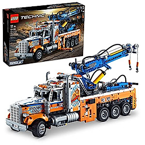 LEGO Technic Heavy-Duty Tow Truck 42128 with Crane Toy Model Building Set, Engineering for Kids Series