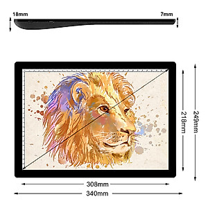 A4 Rechargeable Light Box with Bag, iVAOOZE Wireless Magnetic Tracing Light Pad, 5 Levels Brightness Light Table, Cordless Battery Powered Light Drawing Board for Diamond Painting Cricut Weeding Vinyl