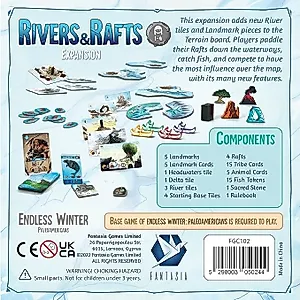 Endless Winter Paleoamericans Rivers & Rafts Board Game Expansion | Prehistoric Strategy Game for Adults and Kids | Ages 12+ | 1-4 Players | Average Playtime 60-90 Minutes | Made by Fantasia Games