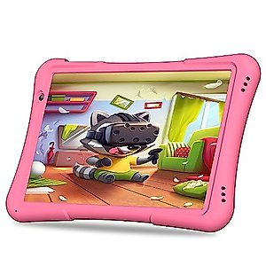 PRITOM 10 inch Kids Tablet Android 12 Tabletas 32GB, Quad-Core, 6000mAh, Large HD IPS Display, WiFi 6, Dual Camera, Bluetooth, Toddler Tablet for Kids Age 3+, Pink
