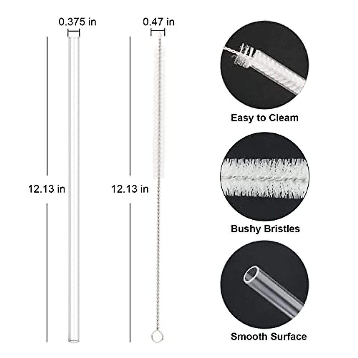 10 Pack Straw Replacement for Stanley Adventure Quencher Travel Tumbler Cup, Reusable Straws with Cleaning Brush Compatible with Stanley 40oz 30oz 20oz 14oz tumbler Cup Water Jug