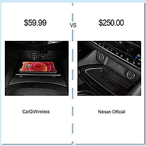 CarQiWireless Wireless Charger for Nissan Rogue T32 2014-2020 Accessories Nissan Rogue Hybrid 2017-2019 Nissan Rogue Sport 2017-2020 Wireless Charging Pad for Nissan Rogue S, SV, SL
