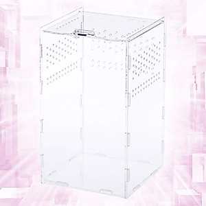 Reptile Terrariums Reptile Terrarium Breeding Box Worm Dish Reptile Food Container Habitat Tank Frog Carrier Tortoise Snail Hermit Crab House