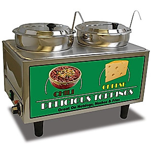 Benchmark 51072 Chili and Cheese Warmer, 21" Length x 13" Width x 17" Height, Stainless Steel