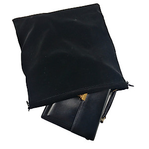 Sanrich Large Black Velvet Pouch Bags With Drawstring 5 Pack -14 x14 INCH Treat Bag Dust Bag For Gift Hair Dryer Hotel Storage Bag Velvet Gym Bags Drawstring Cloth Packing Bag