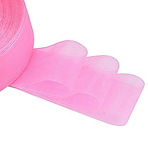 Livder 3 Rolls Sheer Chiffon Ribbons 1.5 Inches x 49 Yards/Each Roll for Wedding Gift Wrapping Home Decorations (Blue, White, Pink)